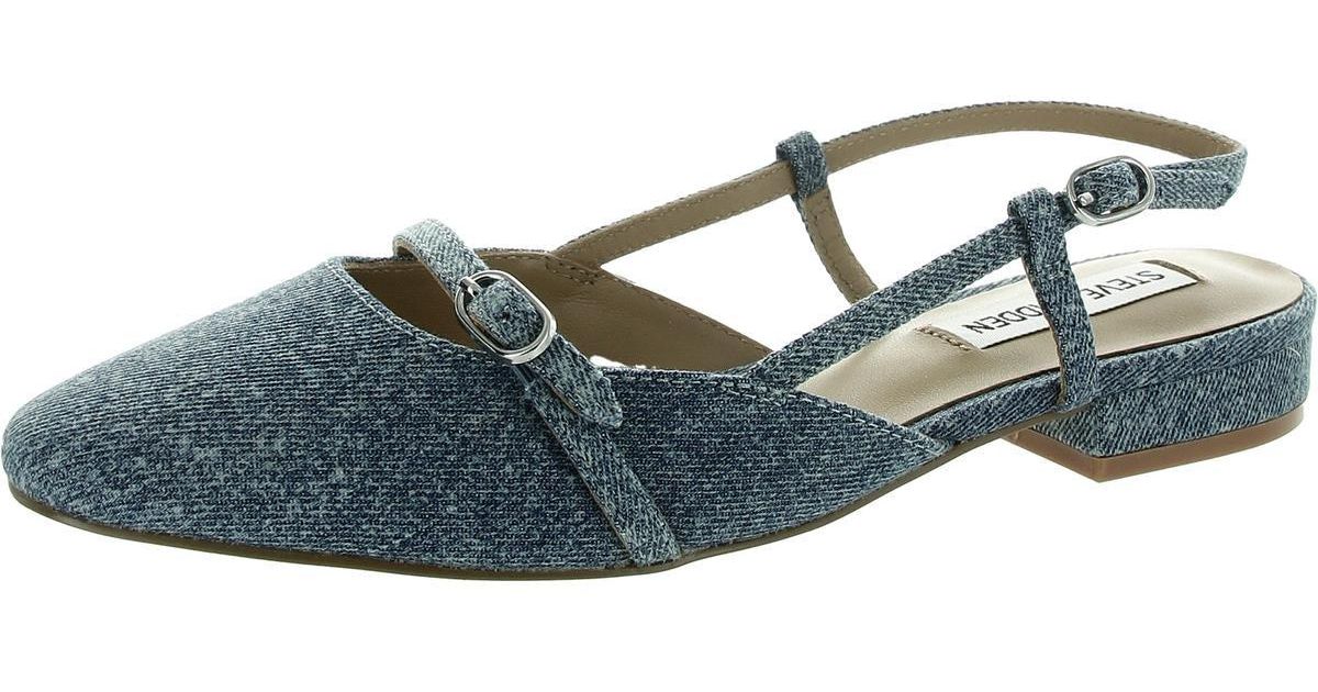 Steve Madden Bayli Patent Leather Adjustable Slingbacks in Blue | Lyst