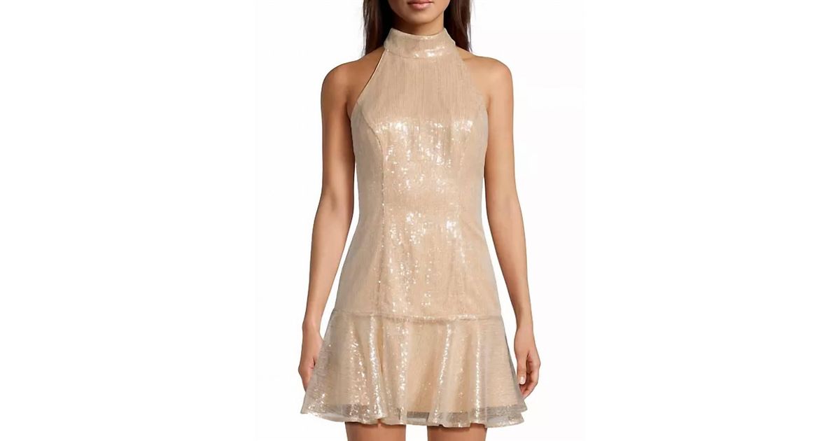 MILLY Rochelle Sequin Dress in Natural | Lyst