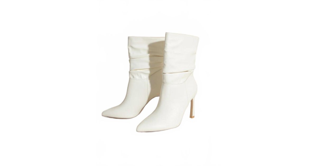 Oasis Society Kali Slouch Boots in White | Lyst