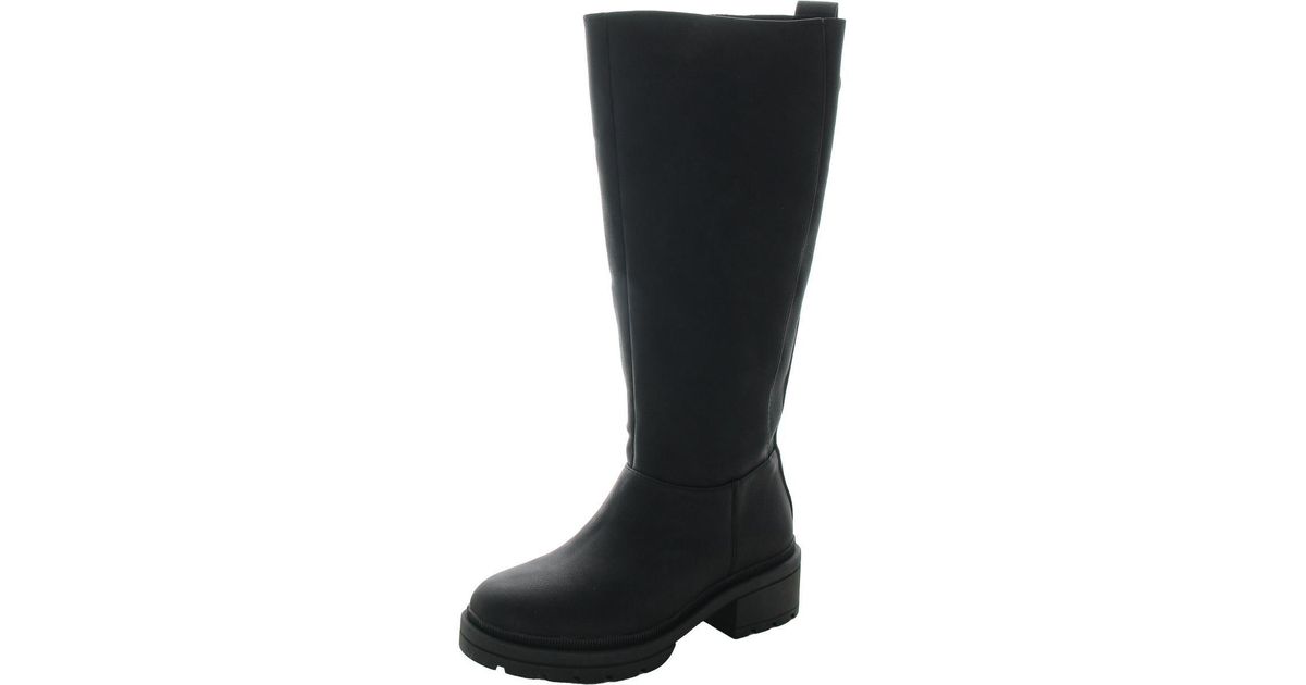 Rocket Dog Zipper Faux Leather Knee-High Boots in Black | Lyst