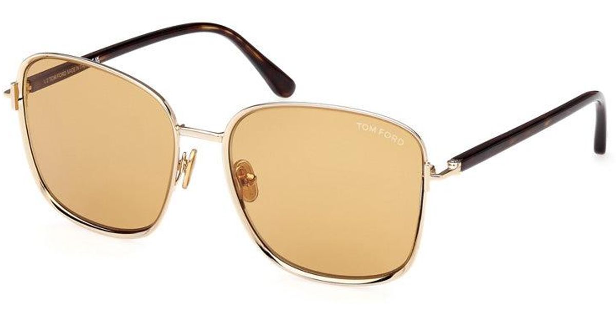 Tom Ford Square Full Rim, With A Rose Frame And Lens in Metallic | Lyst