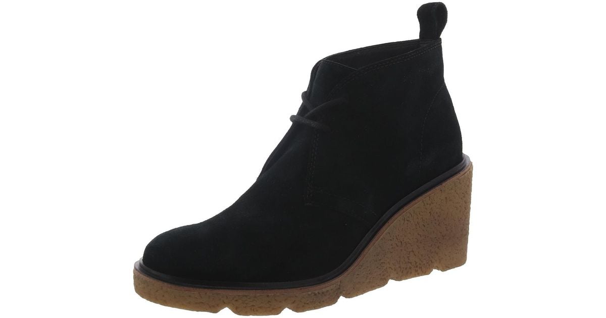 Clarks Clarkford Top Suede Ankle Wedge Boots in Black | Lyst