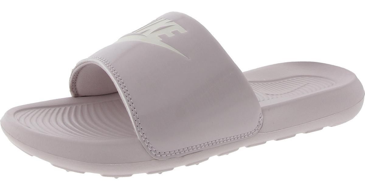 Nike Victori One Slide Logo Manmade Pool Slides in Gray | Lyst