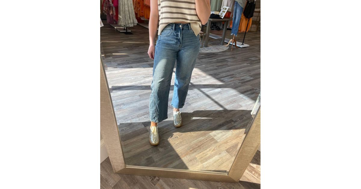 VERVET BY FLYING MONKEY High Rise Barrel Jeans in Blue | Lyst