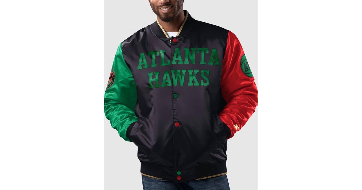 Starter Atlanta Hawks History Month Quilted Lining Satin Full-Snap ...