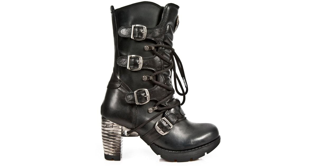 New Rock Tr003-S1 Platform Heel Rock Punk Boots Goth in Black | Lyst
