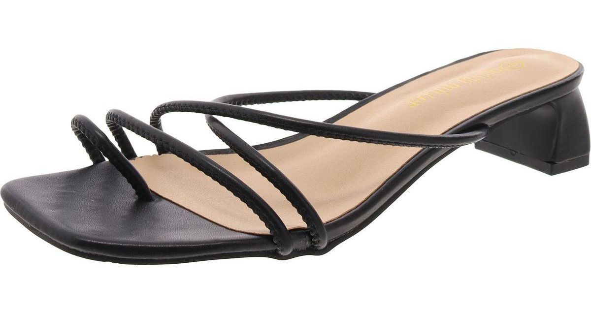 Olivia Miller Thong Square Toe Slide Sandals in Brown | Lyst