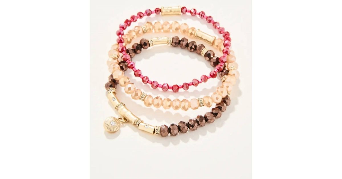 spartina 449 Sparkle Stretch Stack Bracelet in Pink | Lyst