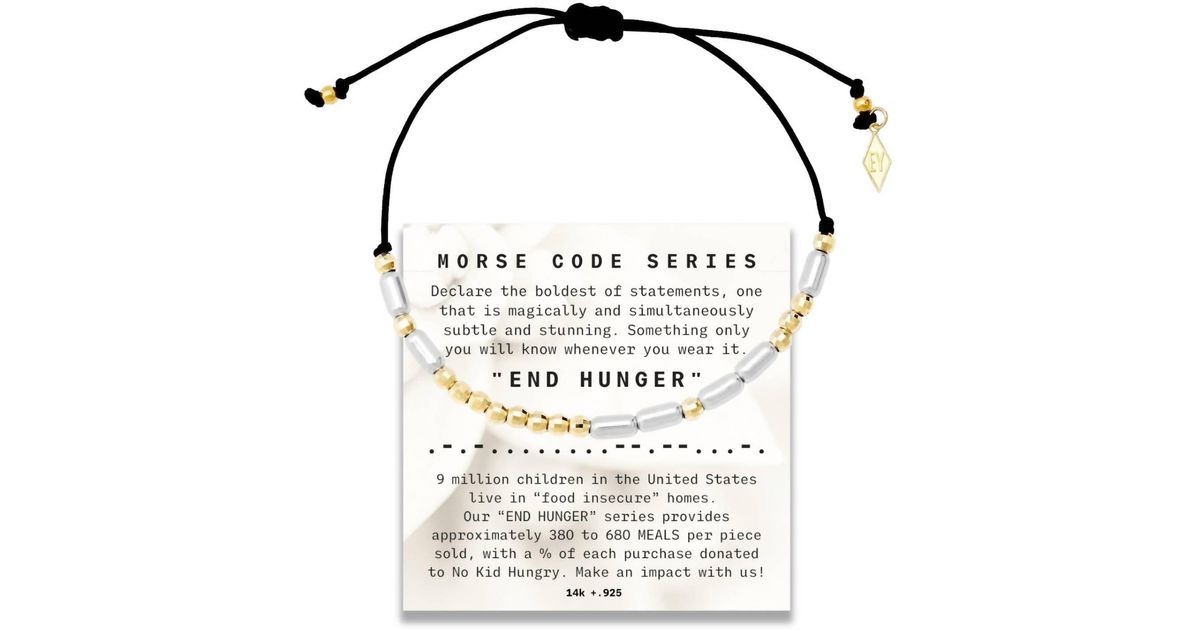 Elliot Young "Morse Code" Series End Hunger Bracelet in White | Lyst