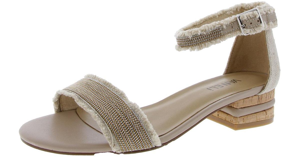 Vaneli Helee Buckle Ankle Strap in White | Lyst