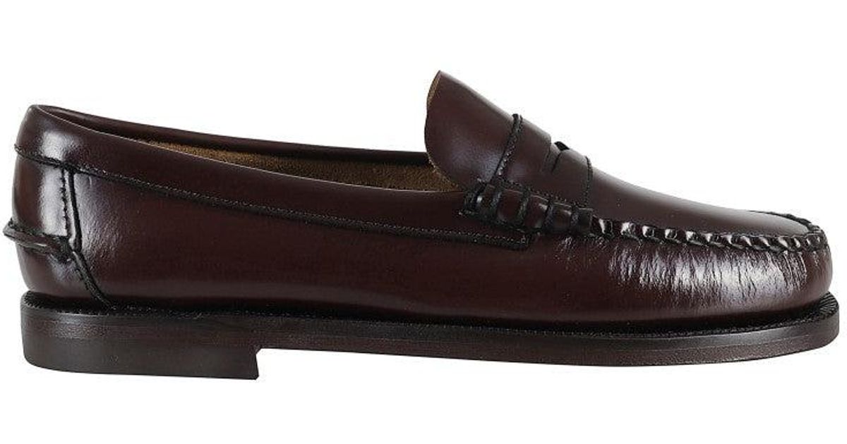 Sebago Classic Dan Brushed Full-Grain Leather Loafers in Brown | Lyst