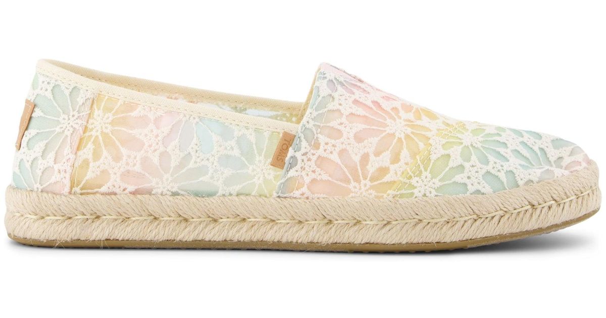 TOMS Alpargata Rope 2.0 Ombre Floral Lace Espadrille in Natural | Lyst