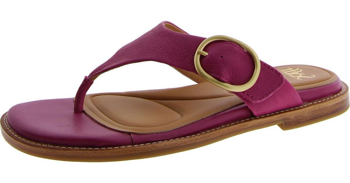 Söfft Nancia Leather Slip On Flip-Flops in Purple | Lyst