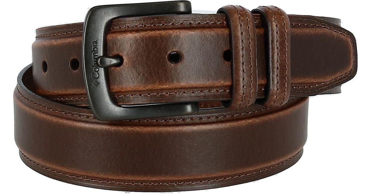 Columbia Leather Double Loop Padded Belt in Brown for Men | Lyst