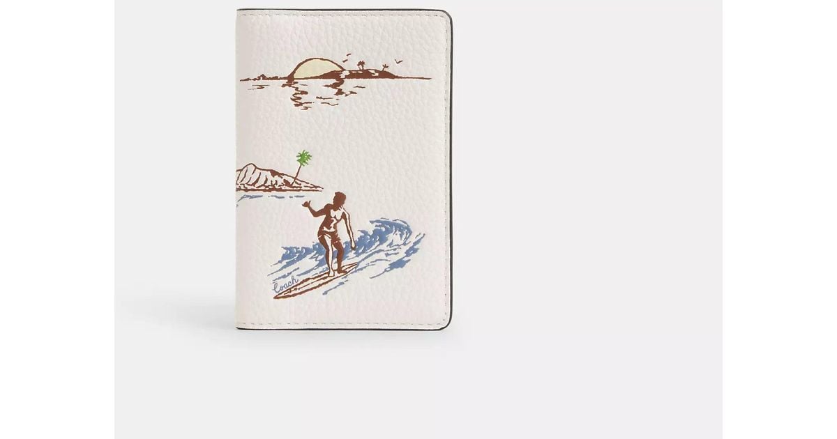 COACH Id Card Wallet With Surf Print in White for Men | Lyst