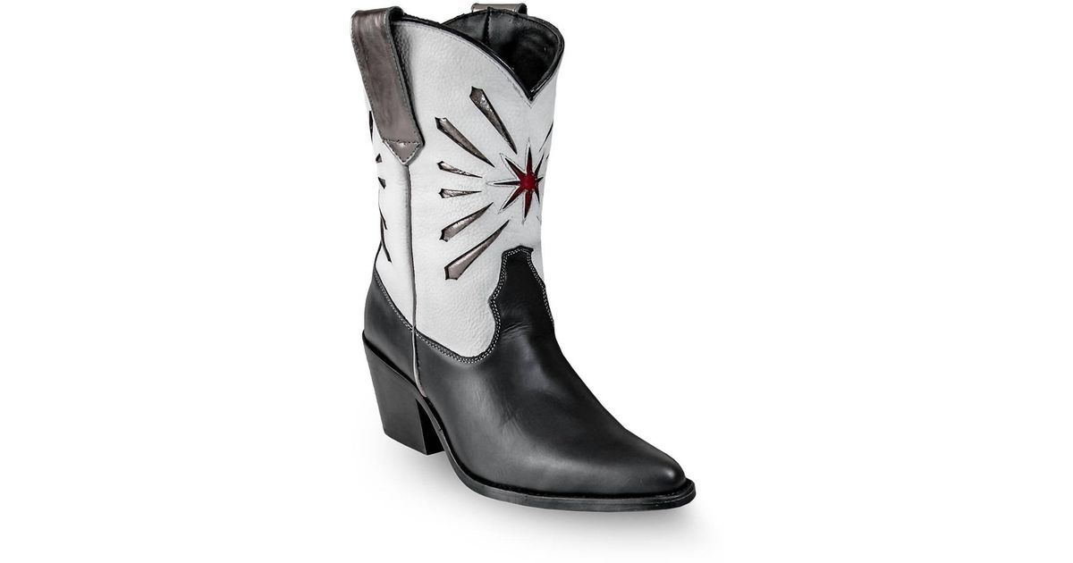 BALA DI GALA Italian Western Premium Leather Show Boots in Black | Lyst