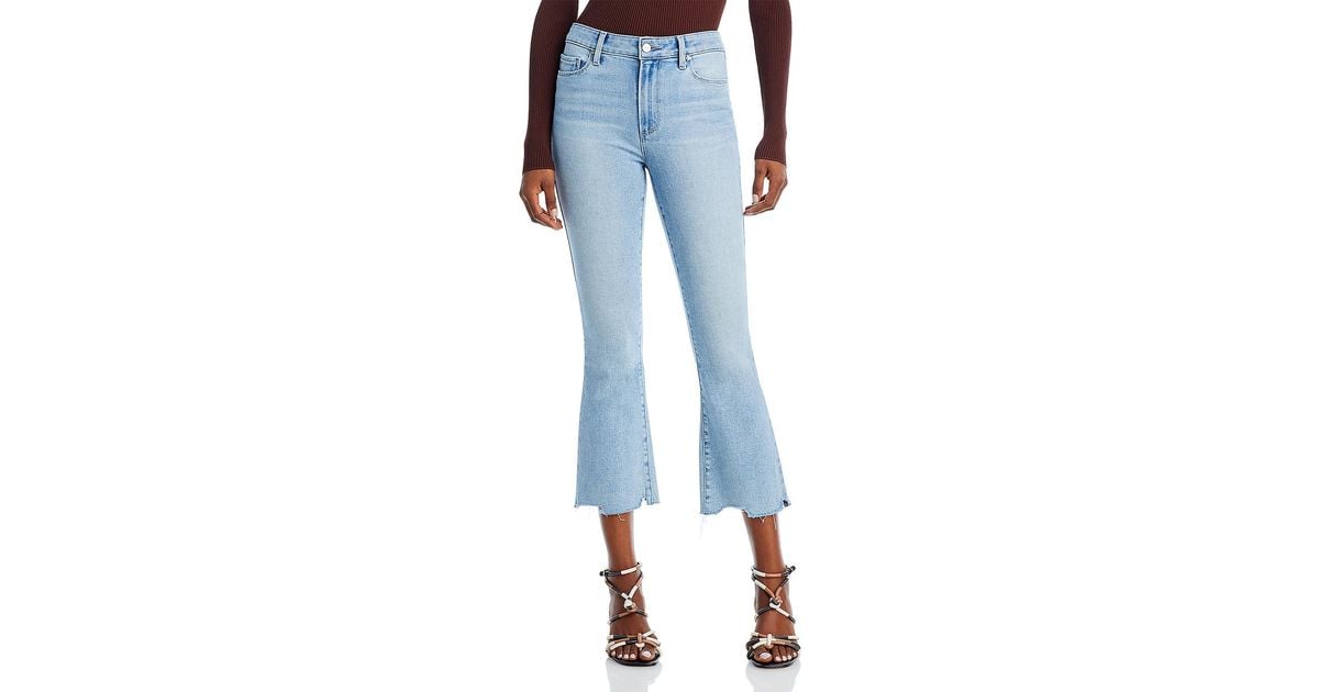 PAIGE Colette Denim Crop Flare Jeans in Blue | Lyst