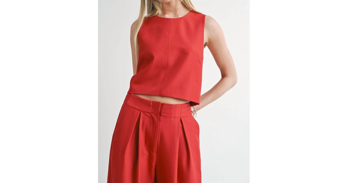 Sage the Label Eileen Tank in Red | Lyst