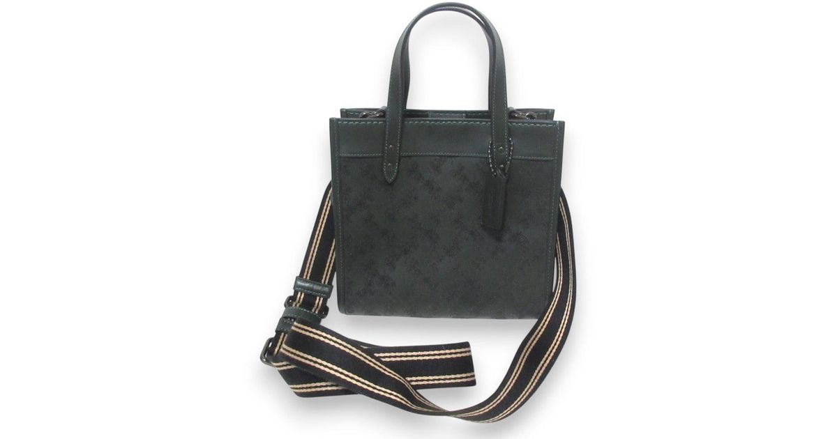 COACH Field Tote 22 Velour Leather 2Way Tote Bag in Black | Lyst