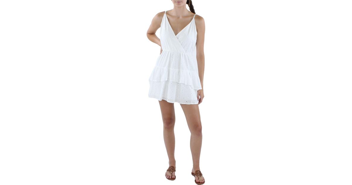 Speechless Juniors Eyelet Mini Fit & Flare Dress in White | Lyst