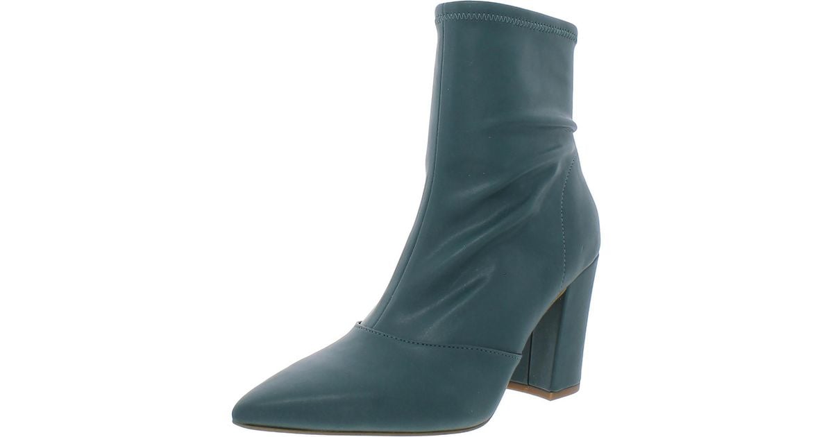 Jessica Simpson Hendria Faux Suede Pointed Toe Ankle Boots in Green | Lyst
