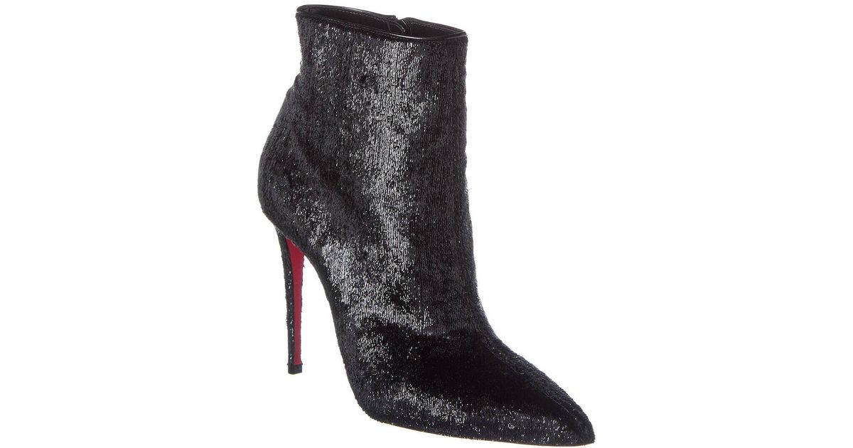 Christian Louboutin So Kate 100 Velour Bootie in Black | Lyst