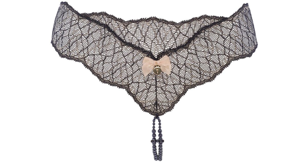 Bracli Sydney Dark Double Strand Pearl Thong In Gray Lyst