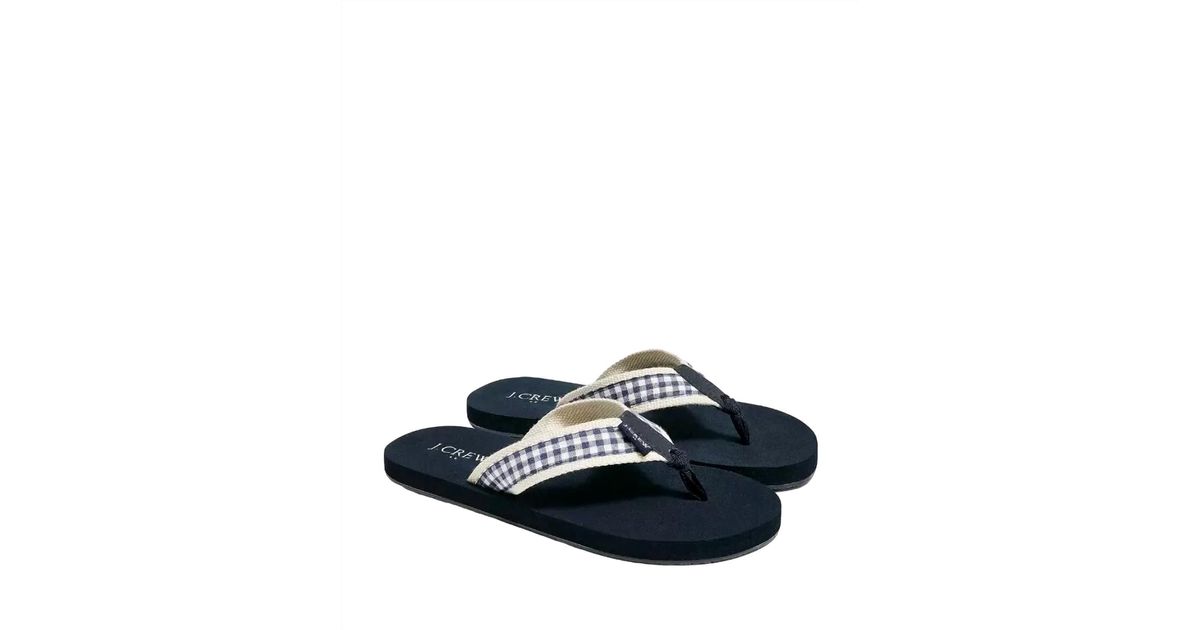 J.Crew Gingham Flip Flops in Blue | Lyst