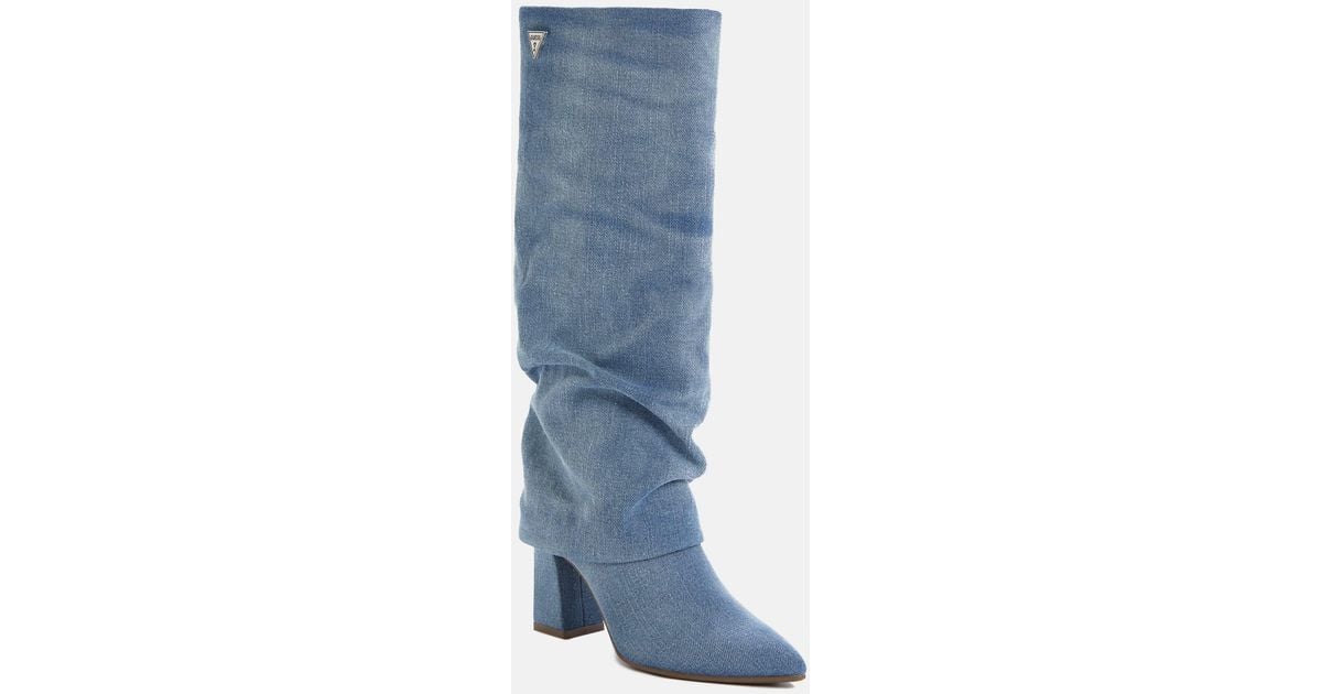 Guess Gibsons Denim Boots in Blue | Lyst