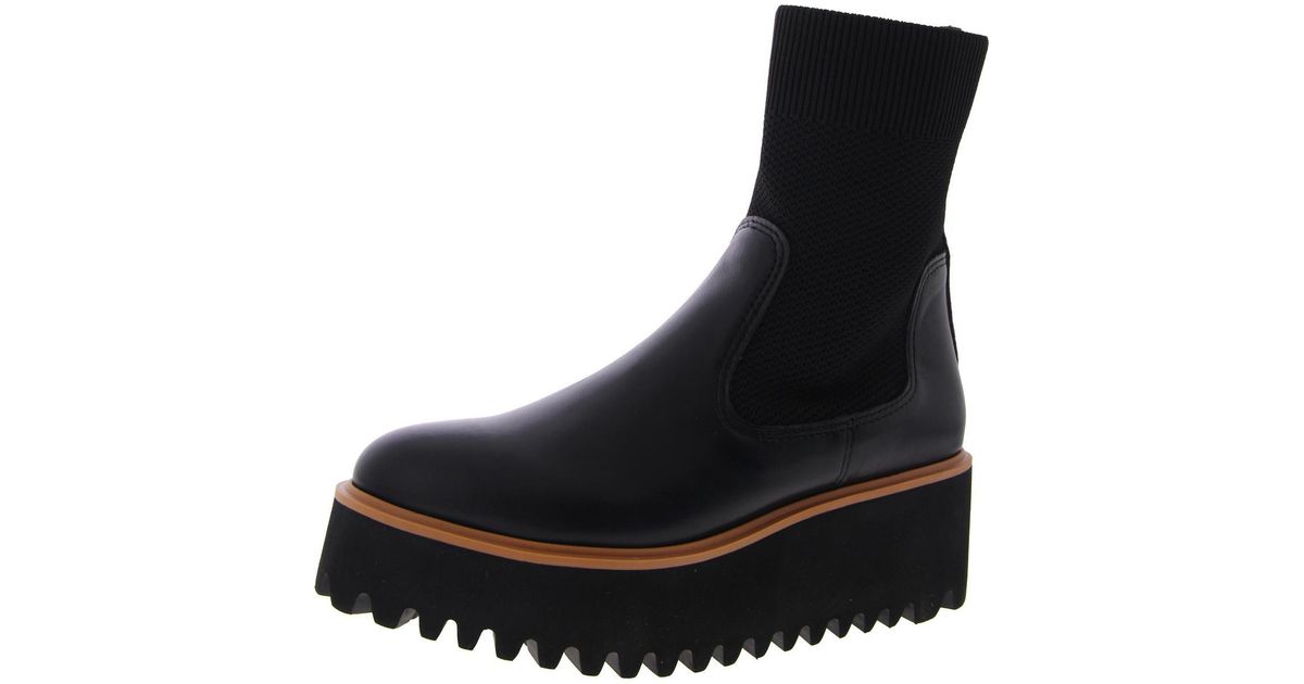 All Black Flatform Sock Sock Boot in Black | Lyst