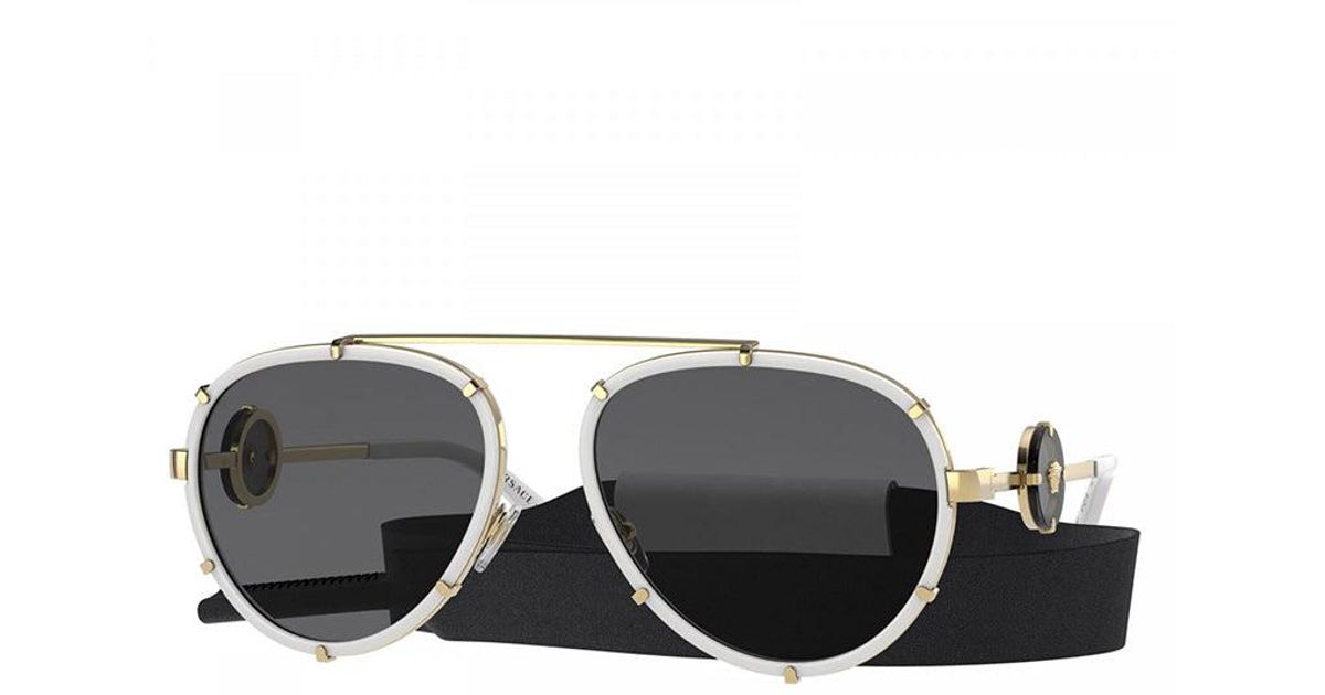 Versace Aviator Full Rim, With A/ Frame And Dark With Neck Strap Lens ...