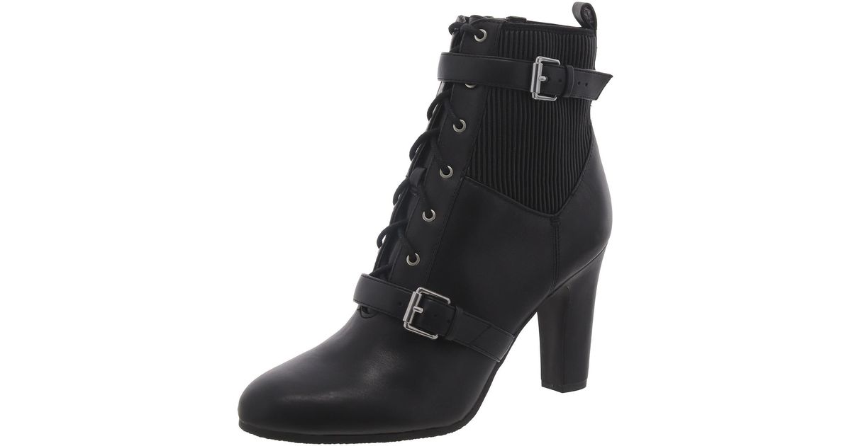 Sam Edelman Skylar Zipper Block Heel Ankle Boots in Black | Lyst