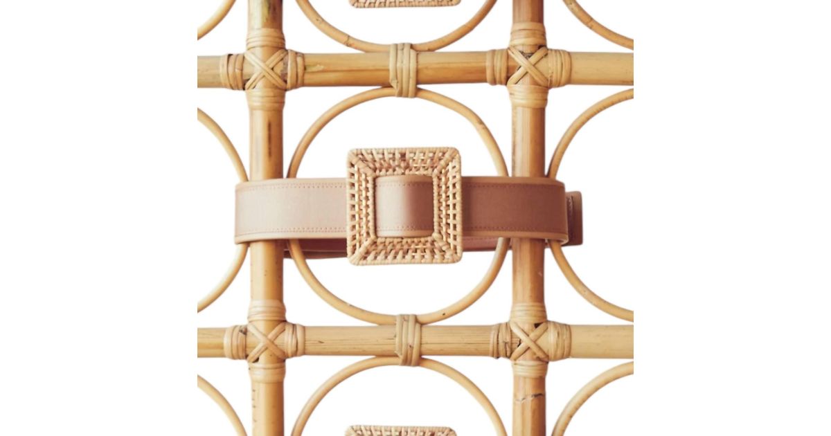 PAMELA MUNSON Rattan Buckle Belt in Metallic | Lyst