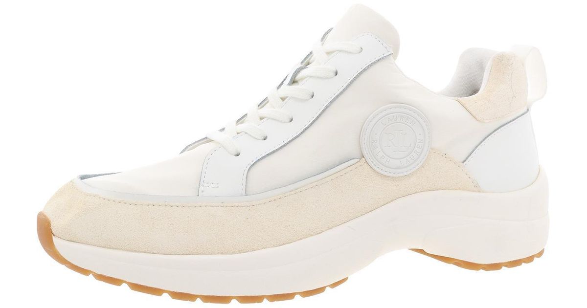 Ralph Lauren Reaghan Lace-Up Suede Casual And Fashion Sneakers in White ...