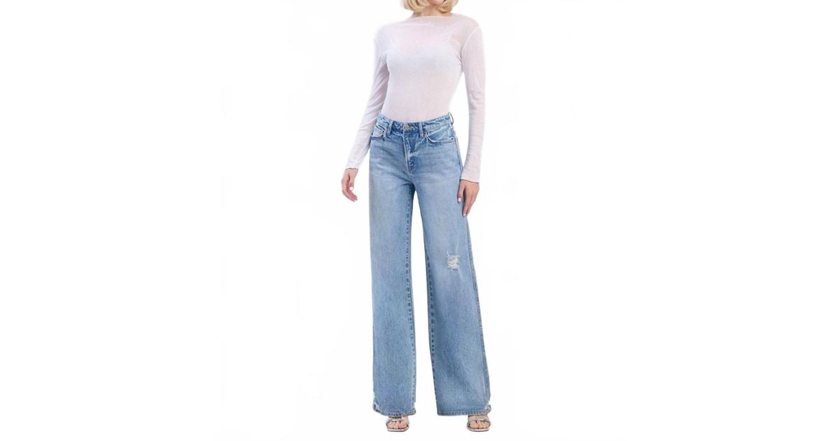 VERVET BY FLYING MONKEY Felicity High Rise Baggy Wide Jeans in Blue | Lyst