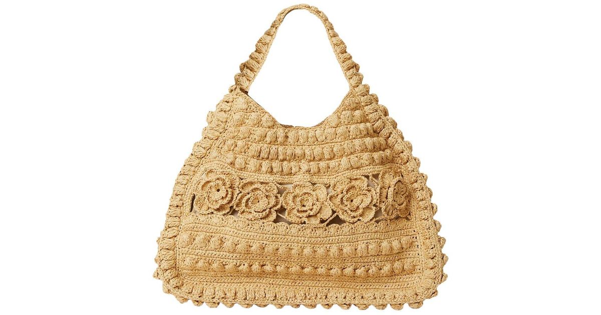 BTB Los Angeles Vienna Large Straw Shoulder Bag in Metallic | Lyst