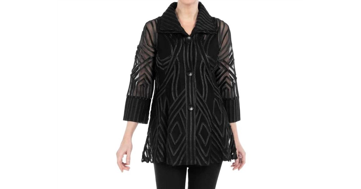 Dame Two-Tone Soutache Jacket in Black | Lyst