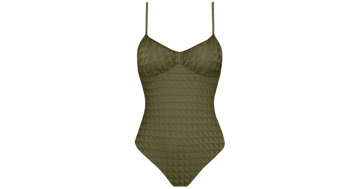 Acacia Swimwear Linden Triangle Full Piece Loden Swimsuit in Green | Lyst