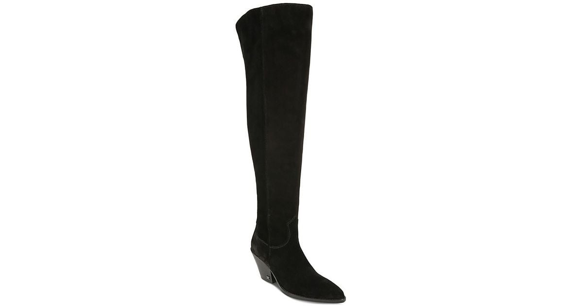 Sam Edelman Julee Leather Pointed Toe Over-The-Knee Boots in Black | Lyst