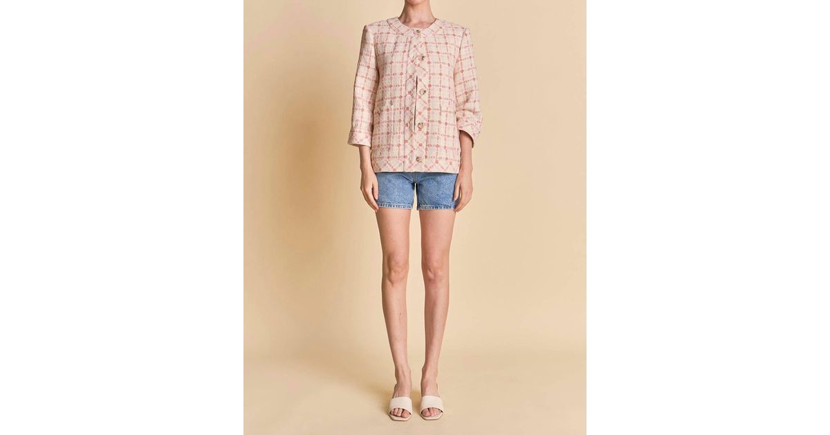 English Factory Tweed Box Jacket in Natural | Lyst