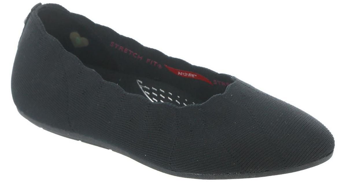 Skechers Arch Fit- Cleo Arch Support Slip On Ballet Flats in Black | Lyst
