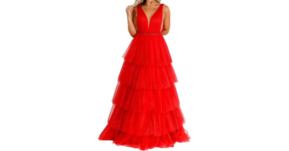 Vienna Prom Sweetheart A-Line Prom Dress in Red | Lyst