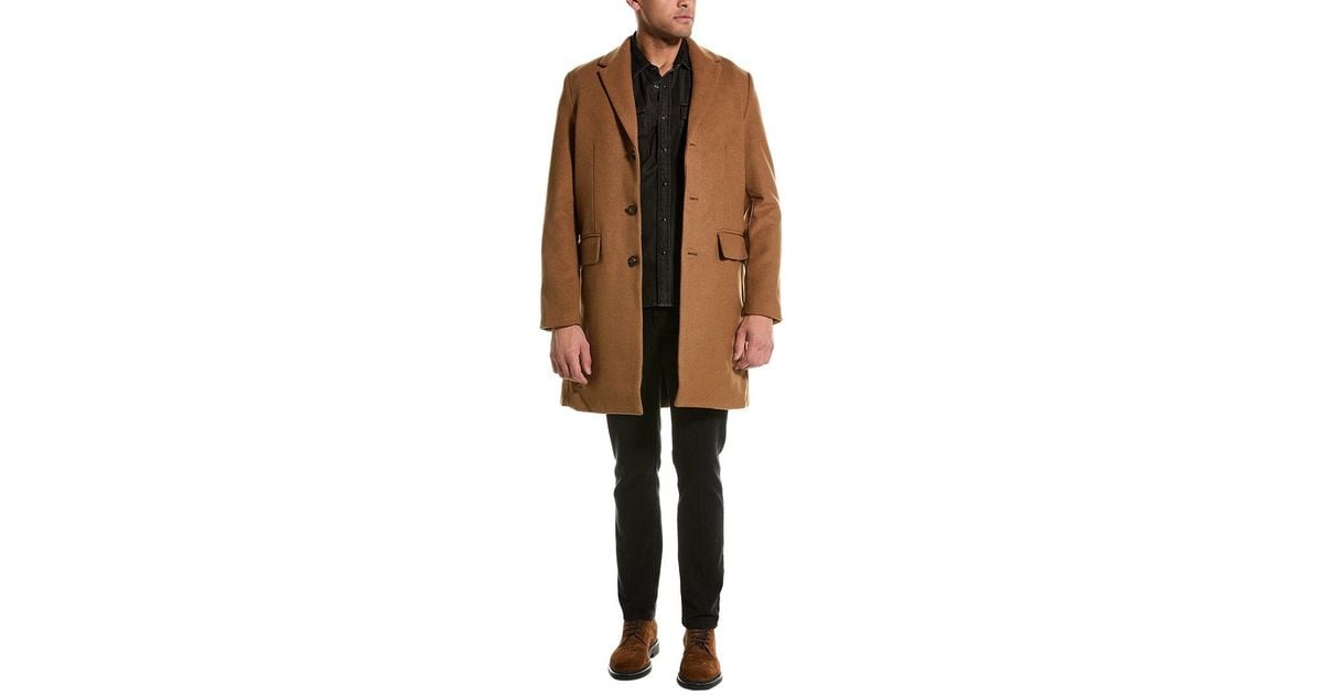 Slate & Stone Wool-Blend Topcoat in Brown for Men | Lyst