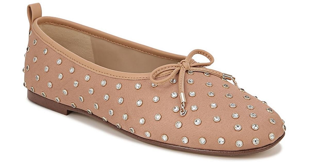 Sam Edelman Ari Gem Embellished Slip On Ballet Flats in Brown | Lyst