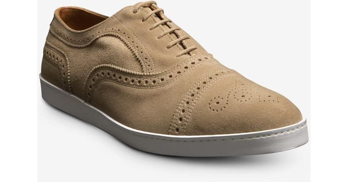 Allen Edmonds Strand Wingtip Oxford Size 7 Bone Suede Dress Shoes ...