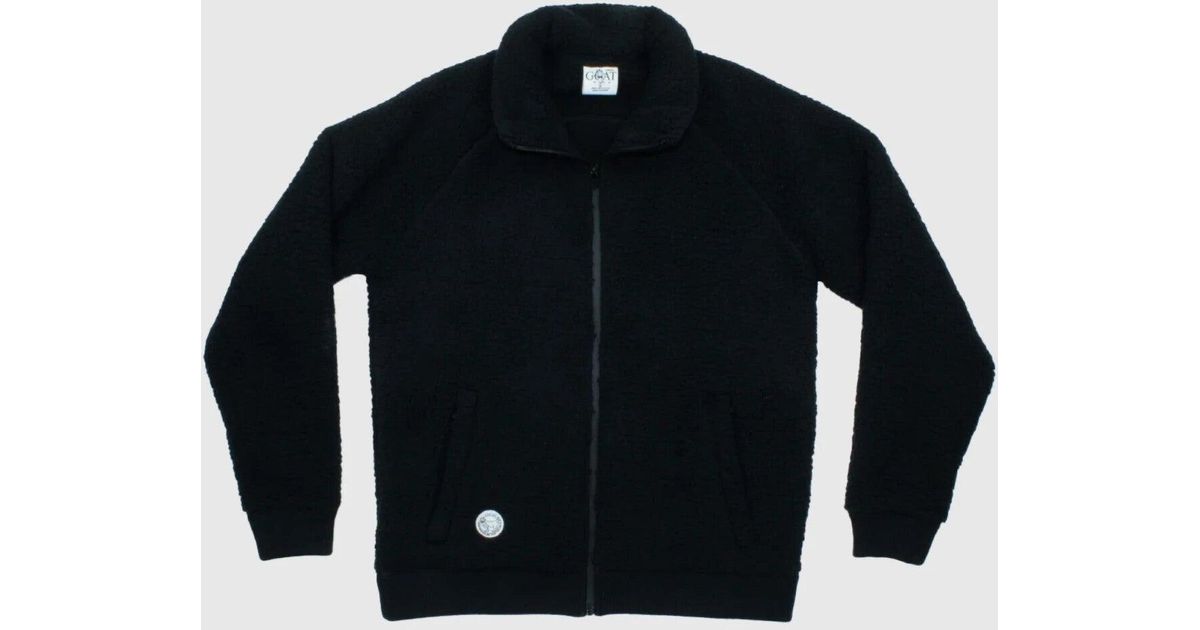 GOAT USA Jacket Sherpa Long Sleeve Ribbed Cuff Full Zip Srt262 in Blue ...