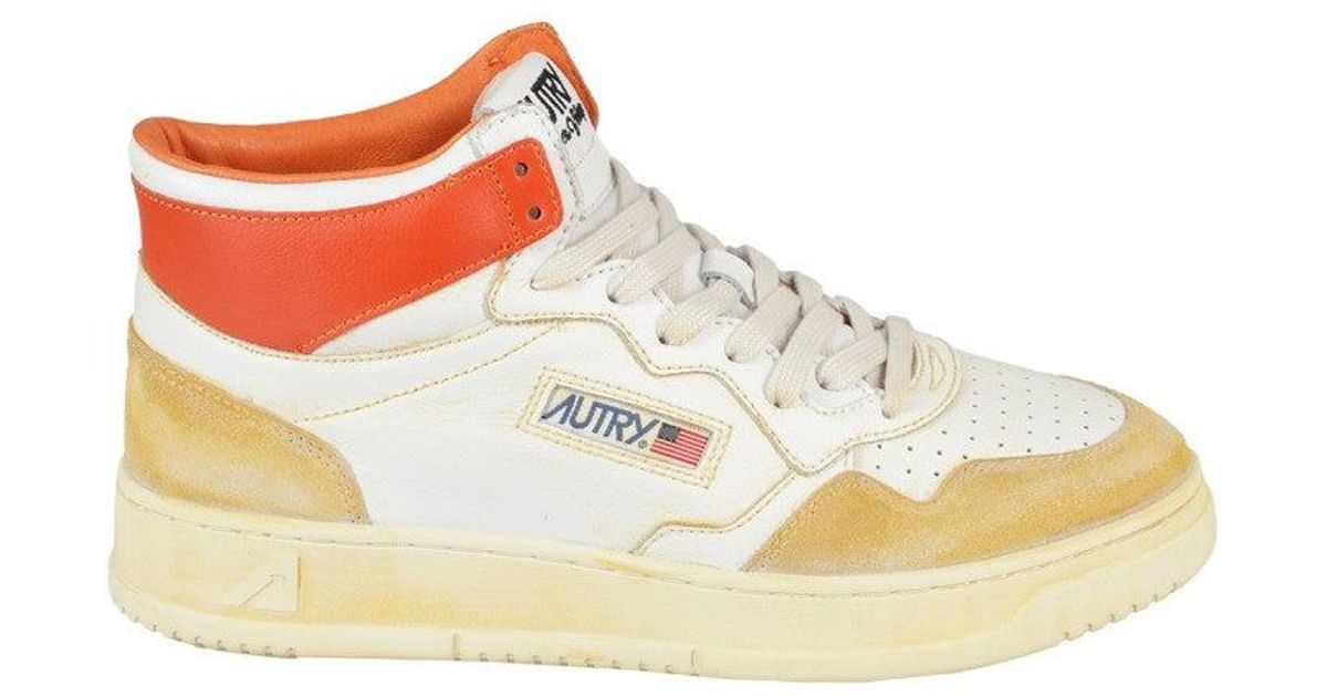 Autry Sup Vint Mid Mad High-Top Sneakers in Orange for Men | Lyst