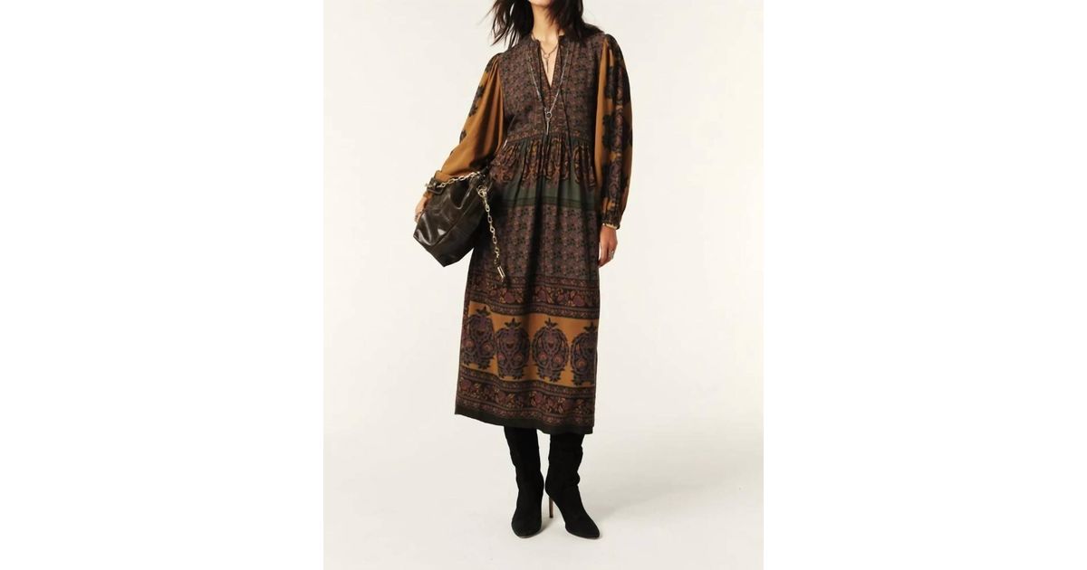 Ba&sh Barley Midi Dress in Brown | Lyst