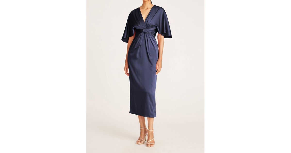 Theia Lucia Kimono Midi Dress In Blue Lyst