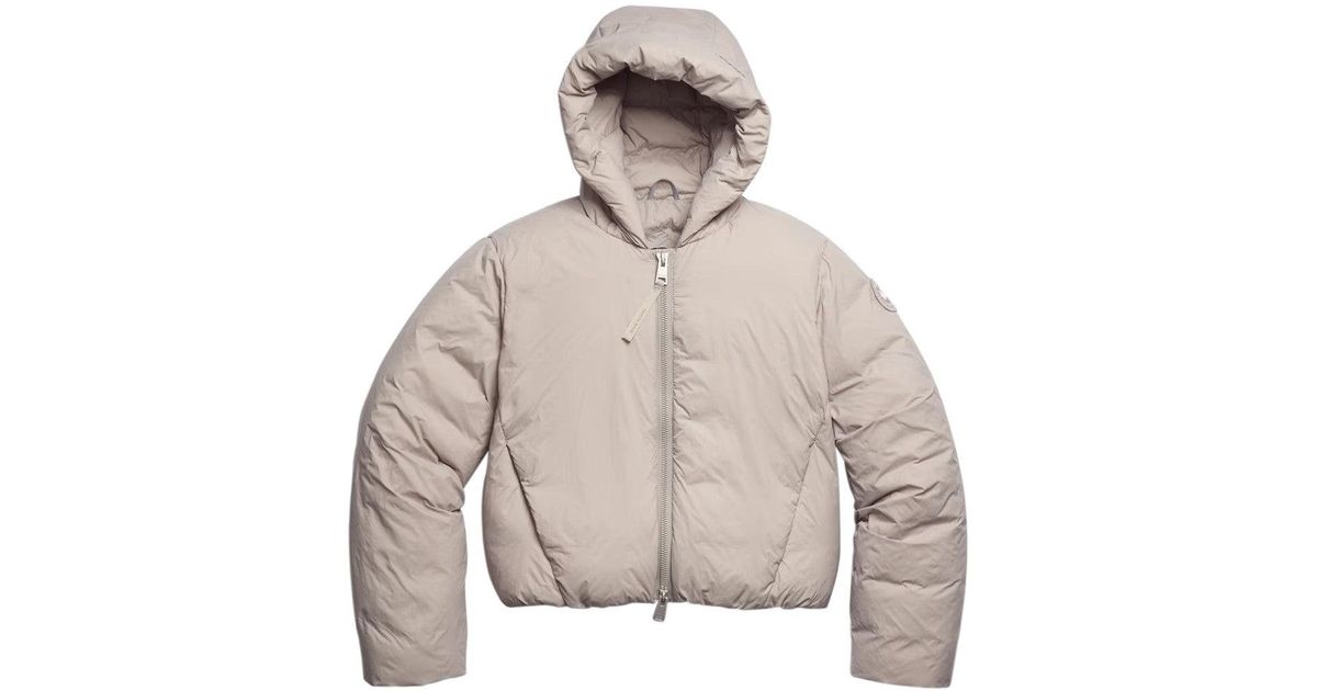 Canada Goose Cropped Puffer Jacket With High Padded Hood in Natural | Lyst